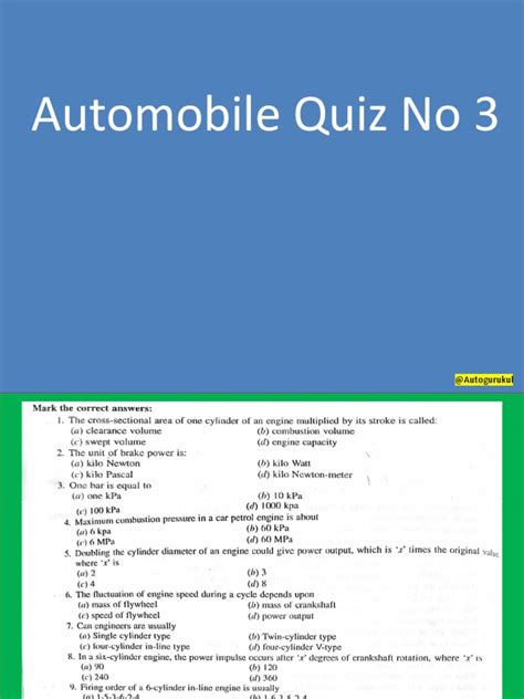 Auto Quiz 3 | PDF