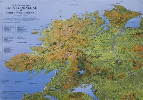 Aerial Map Of Co Donegal And Northwest Ireland Flat Laminated