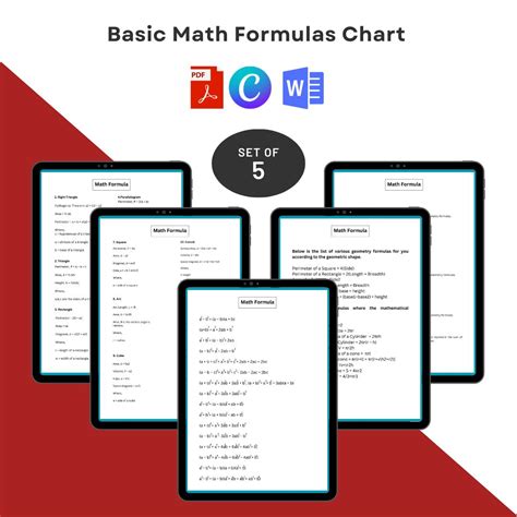6 Math Formulas Template Pdf Word [editable And Print]