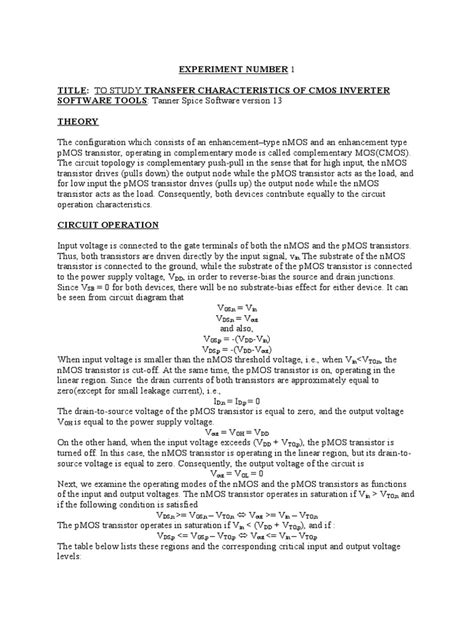 Vlsi Lab Pdf Logic Gate Cmos