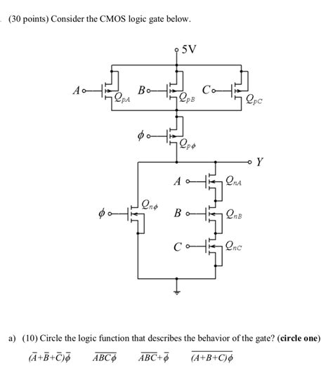 Solved Points Consider The CMOS Logic Gate Below PA QnA Chegg