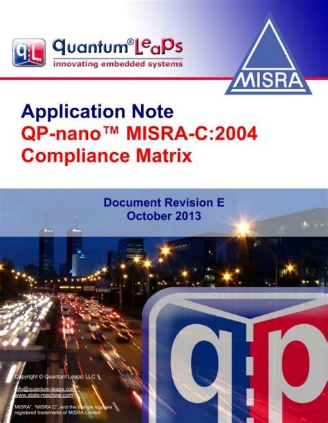 Qp Nano Misra C2004 Compliance Matrix Quantum Leaps
