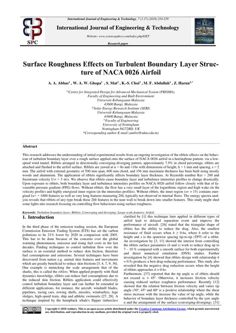 Pdf Surface Roughness Effects On Turbulent Boundary Layer Structure Of Naca 0026 Airfoil