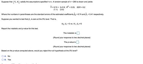 Solved Suppose That Y Xi Satisfy The Assumptions