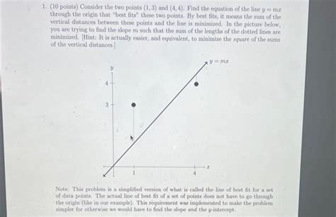 solved 1 10 points consider the two points 1 3 and