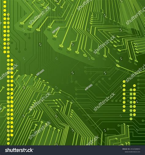 Printed Circuit Board Vector Background Green Stock Vector Royalty