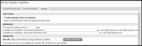 server update updates coldfusion tuning guide