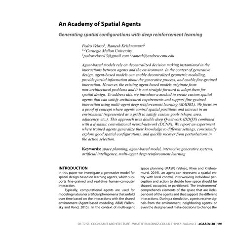 Pdf An Academy Of Spatial Agents Generating Spatial Configurations With Deep Reinforcement