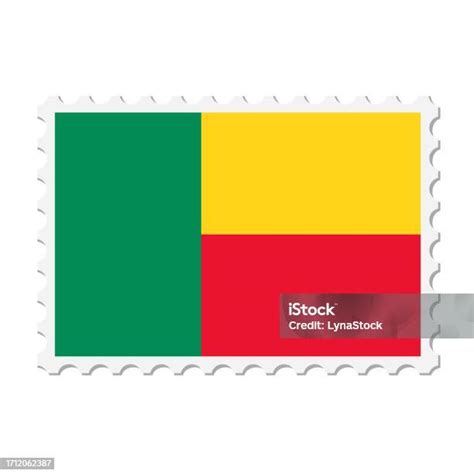 베냉 우표 흰색 배경에 분리된 베냉 국기가 있는 엽서 벡터 그림 고무도장에 대한 스톡 벡터 아트 및 기타 이미지 고무도장 국기 기 Istock