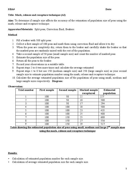 Mark Release And Recapture Technique Accuracy 40 Pdf Sampling