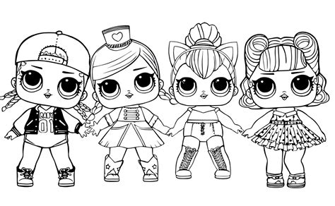 Раскраска Кукла Lol 40 распечатать Happybrushes