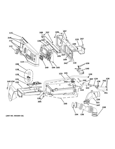 Assembly View For Controls And Dispenser Gfw450spk0dg