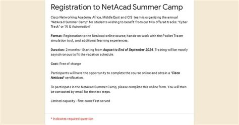 Dr Muchelule Yusuf On Linkedin Registration To Netacad Summer Camp