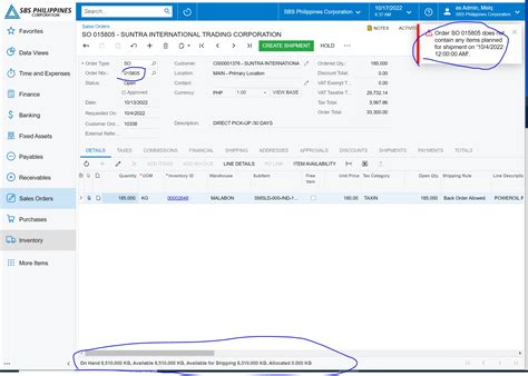 Why We Always Encountered This Error When Entering An So Shipment