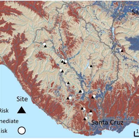 Predation Risk Map In Which Model Output Depicts Blue Areas As Those