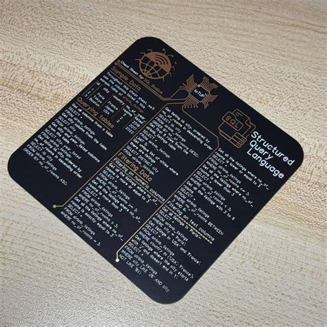Sql Cheat Sheet Coaster Gold Pcb Programmer Desk Decor Etsy