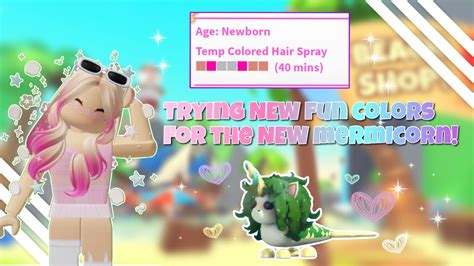 Testing Out New Fun Colors For The Mermicorn In Roblox Adopt Me Youtube