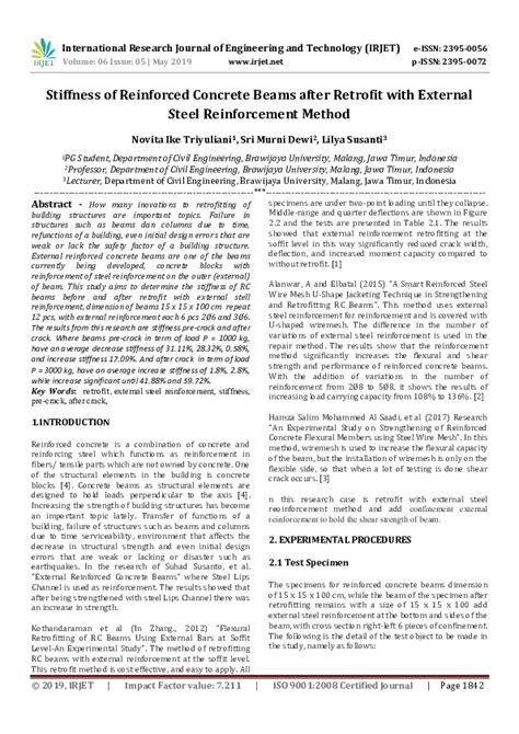 Pdf Irjet Stiffness Of Reinforced Concrete Beams After Retrofit With External Steel