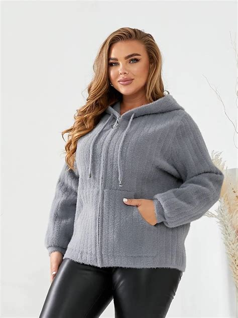 Тепла кофта з альпаки з капюшоном сіра Kvan Design магазин одягу