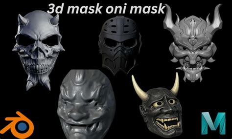 Design Wearable 3d Mask Oni Mask Anime Cosplay Mask Model Stl For 3d