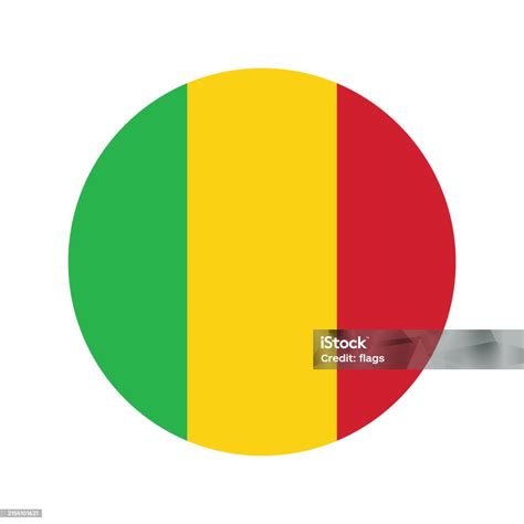 말리 국기 말리의 국기 버튼 플래그 아이콘입니다 표준 색상 원 아이콘 플래그입니다 컴퓨터 일러스트레이션 디지털 일러스트레이션