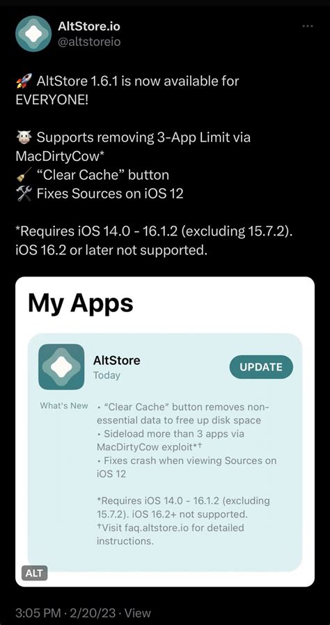 Altstore V161 Now Available For Everyone With 3 App Limit Removed For