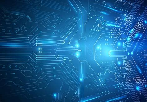 Abstract Tech Vector Design With Blue Network Lines And Circuit Elements Premium Ai Generated