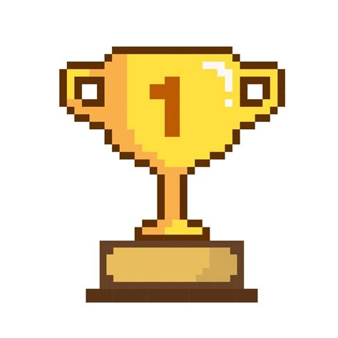 Pixelated Trophy Design Pixel Golden Trophy The Winner Trophy Cup
