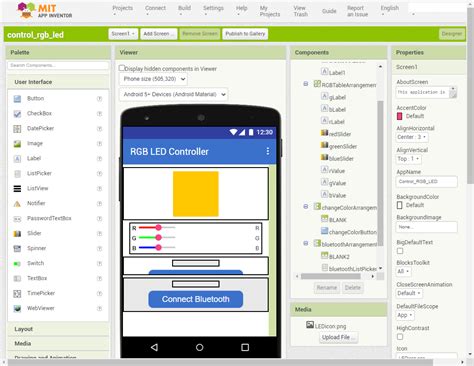 810 Android Application Rgb Led Operation Via Arduino And Bluetooth — Sunfounder Esp32