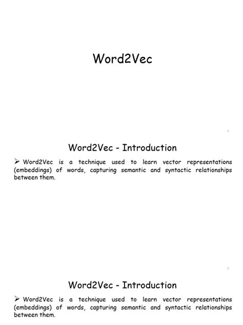 Word2vec Pdf Applied Mathematics Machine Learning