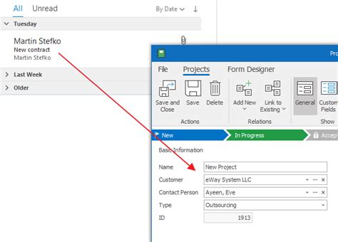 Learn How To Link Emails To Projects With Eway Crm Outlook Crm