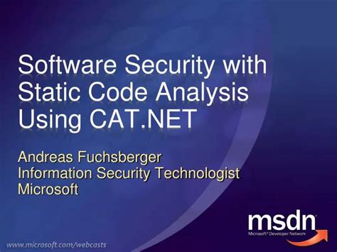 PPT Software Security With Static Code Analysis Using CAT NET PowerPoint Presentation ID