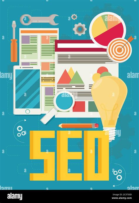 Flat Vector Illustration Of Web Analytics Information And Development Website Statistic Vector