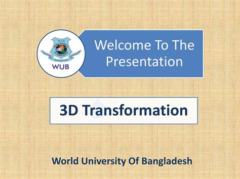 3d Transformation In Computer Graphics Ppt