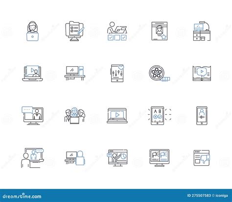 Blogging Outreach Line Icons Collection Collaborations Nerking