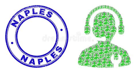 Textured Naples Badge And Repair Service Operator Recursive Mosaic Of