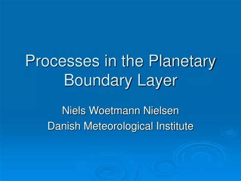 PPT Processes In The Planetary Boundary Layer PowerPoint Presentation