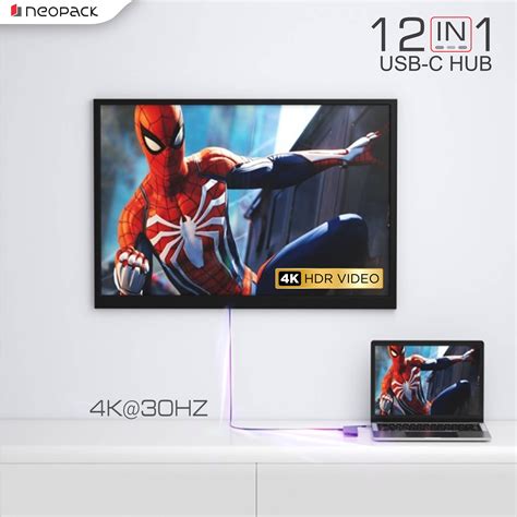 12 In 1 Usb C Hub Multiport Adapter Silver Neopack