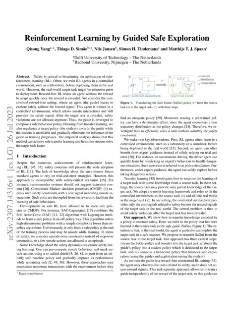 Pdf Reinforcement Learning By Guided Safe Exploration