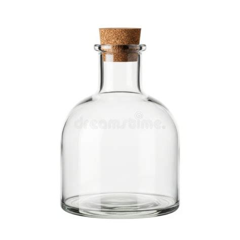 Glass Bottle With Cork Stopper Isolated On White Background Stock