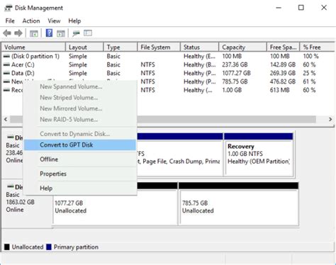 Convertir El Mbr En Un Disco Gpt Sin Pérdida De Datos En Windows 10