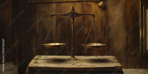 Vintage Brass Scale In Rural Setting Symbol Of Justice Fairness And Precision Antique