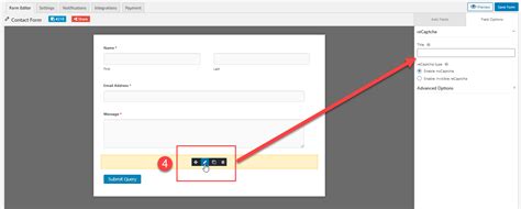how to enable recaptcha in weforms inmotion hosting