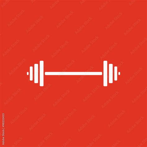 The Dumbbell Icon Bodybuilding Symbol Flat Stock Vector Adobe Stock