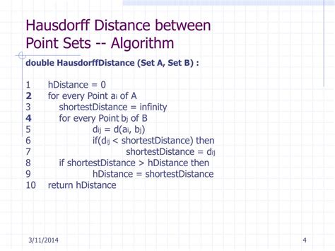 Ppt Investigating The Hausdorff Distance Powerpoint Presentation