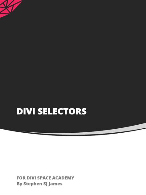 divi selectors 1 2 pdf cascading style sheets human computer