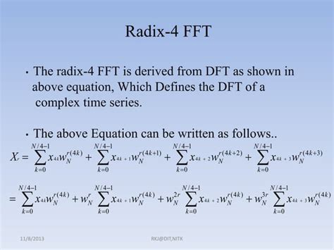 radix 4 fft algorithm and it time complexity computation ppt