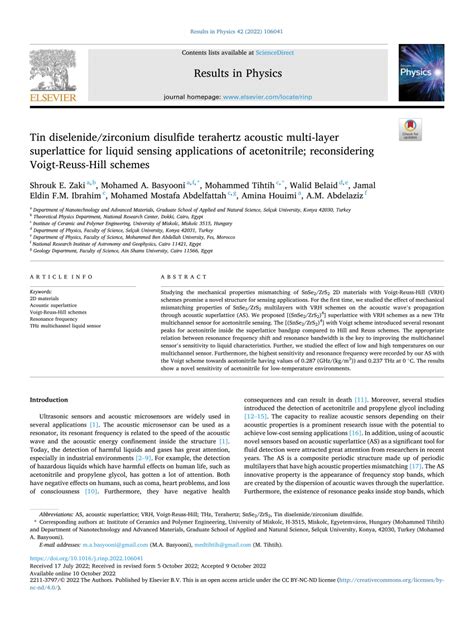 Pdf Tin Diselenidezirconium Disulfide Terahertz Acoustic Multi Layer