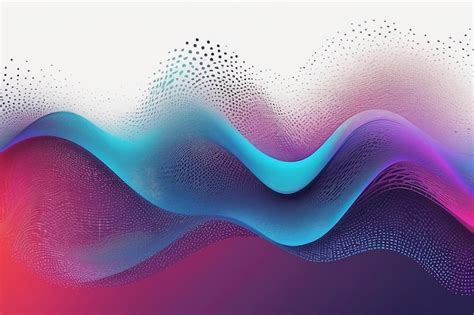 Premium Photo Flowing Dots Particles Wave Pattern Halftone Gradient Curve Shape Isolated On