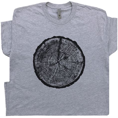 Tree Rings T Shirt Cool Wilderness Theme T Shirts Camping Graphic Shirt
